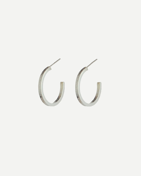 Silver Small Texture Hoop Earrings | Aurelium - NZ Handmade Jewellery