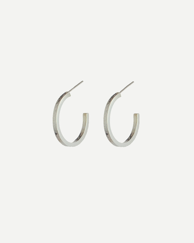 Silver Small Texture Hoop Earrings | Aurelium - NZ Handmade Jewellery